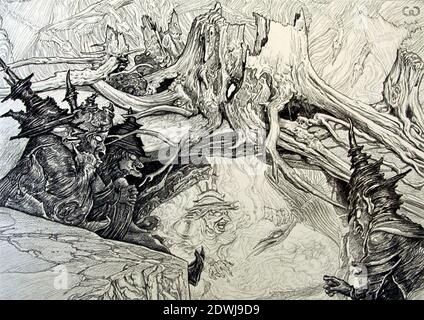 Clan of the Munes by Frederick J Waugh Stock Photo - Alamy