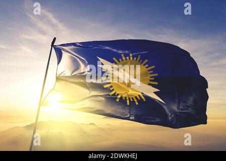 Zulia State flag, state of Venezuela, on dry earth ground texture ...