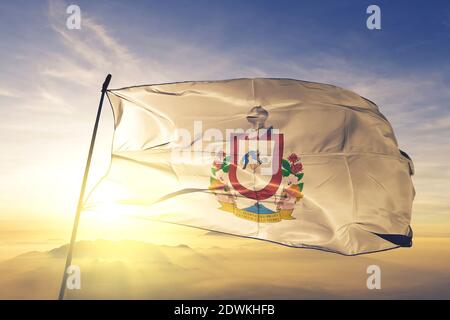 Colima state flag, Mexico waving banner collection. 3D illustration ...