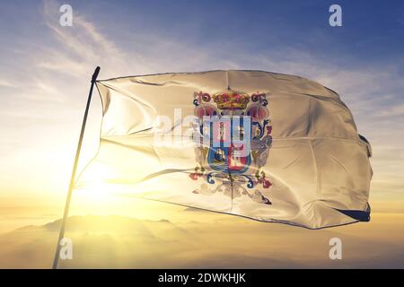 Campeche state flag, Mexico waving banner collection. 3D illustration ...