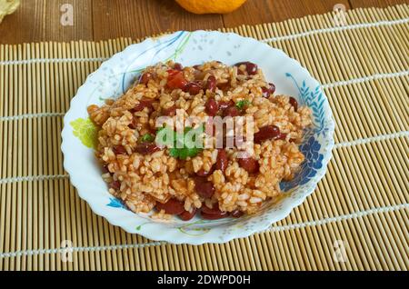 Haitian Diri ak pwa, Haitian Rice and Beans close up Stock Photo - Alamy