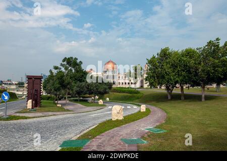 Beautiful and green park in Katara Cultural Village, Katara Lake Hill ...