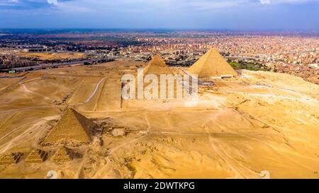 Egypt. Aerial view of Great Pyramid at Giza Stock Photo - Alamy