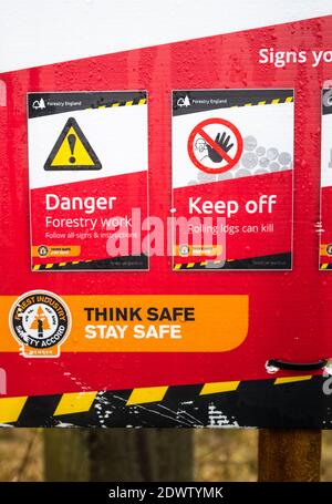 Forestry Commission Forest Operations Warning Sign fence trees No ...