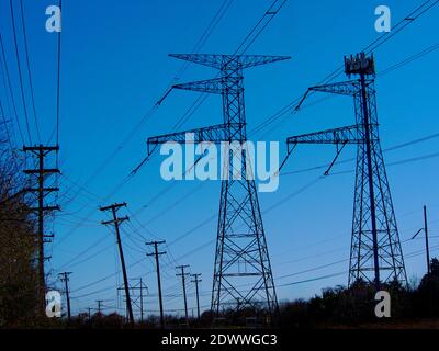 Electrical power lines from a nuclear power plant Tampa Florida FL ...