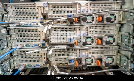 Behind the server in rack cabinet Stock Photo - Alamy