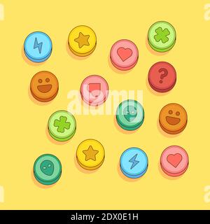 Colorful ecstasy pillls vector illustration isolated on white ...