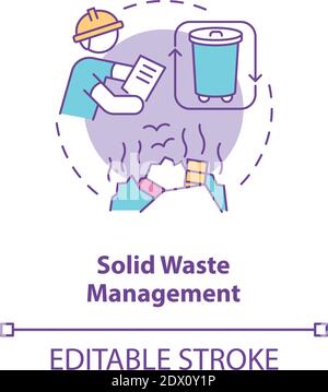 industrial processing solid waste line icon vector. industrial ...