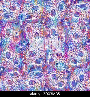 Seamless summer boho washed out print. Grunge light watercolor collage ...