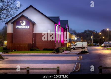 Premier Inn hotel after dark in Redditch, Worcestershire, England, UK ...