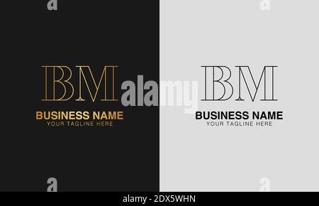 BM B M initial based abstract modern minimal creative logo vector ...