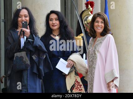 L-R : Mona Khazindar, Saudi artists (sisters) Shadia and Raja Alem ...