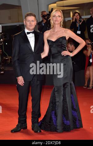 Rachel Roberts and Andrew Niccol attending the "In Time" premiere held ...