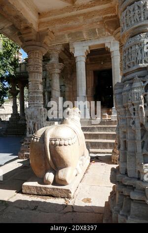 Statue of Nandi Bull in 11th century Arulmigu Peruvudaiyar Brihadisvara ...
