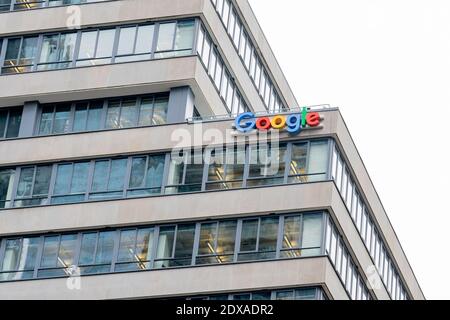 Google sign on the Google Canada's Toronto headquarters building is ...