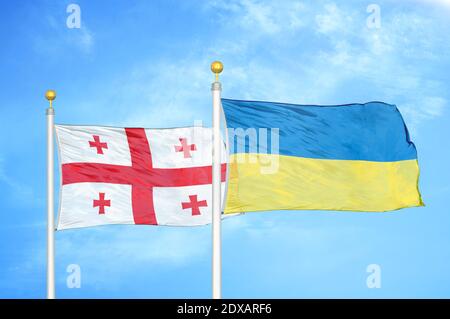 Ukraine and Georgia, symbol of country. Ukrainian vs Georgian national ...