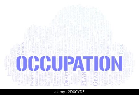 Occupation typography word cloud create with text only Stock Photo - Alamy
