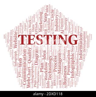 Testing typography word cloud create with text only Stock Photo - Alamy