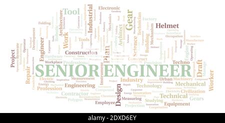Senior Engineer typography word cloud create with text only Stock Photo ...
