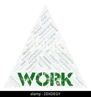 Work typography word cloud create with text only Stock Photo - Alamy