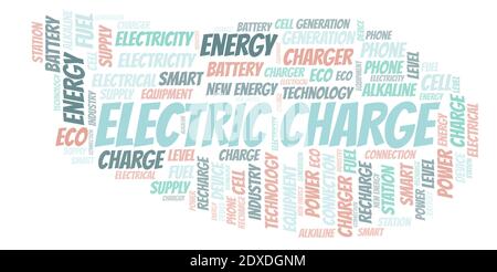 Electric Charge typography word cloud create with text only Stock Photo ...