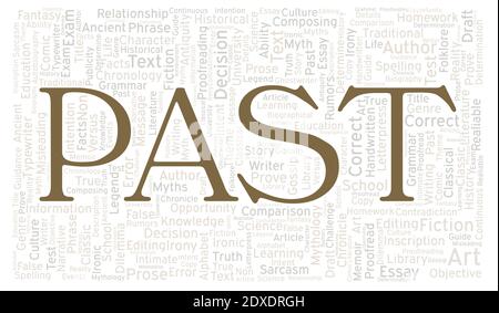 Past typography word cloud create with text only Stock Photo - Alamy