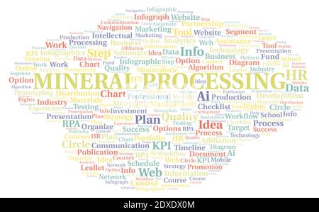Mineral Processing typography word cloud create with text only Stock ...