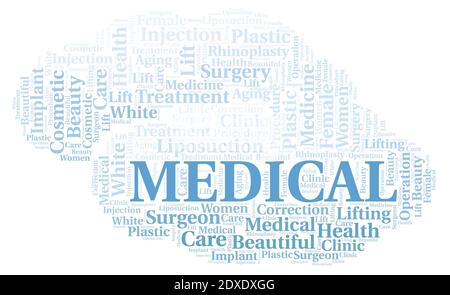 Medical typography word cloud create with text only Stock Photo - Alamy