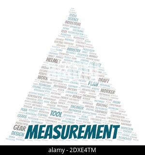 Measurement typography word cloud create with text only Stock Photo - Alamy