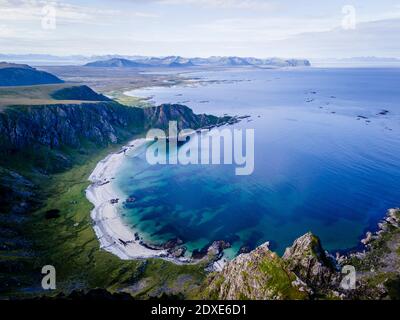 Landscape of mountain by sea at Andoya, Norway Stock Photo - Alamy
