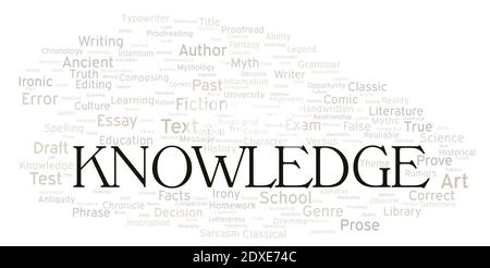 Knowledge typography word cloud create with text only Stock Photo - Alamy