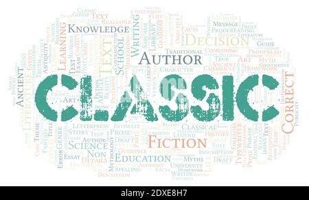 Classic typography word cloud create with text only Stock Photo - Alamy