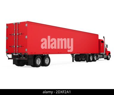 Red Trailer Truck Isolated Stock Photo - Alamy