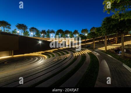 Modern amphitheater like as ancient theatre at night Stock Photo - Alamy