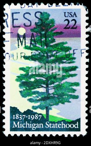 Moscow, Russia - March 22, 2019: Filippovskiy pereulok in Moscow. White ...