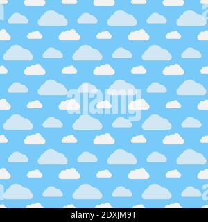 Seamless pattern with blue clouds Stock Vector Image & Art - Alamy