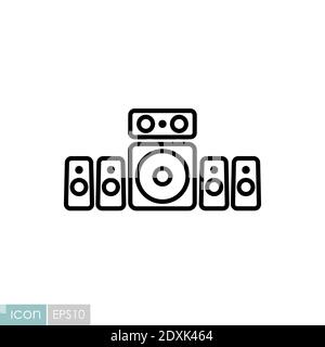 5.1 surround sound system vector icon. Graph symbol for music and sound ...