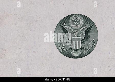 American Eagle Great Seal from the back of a one dollar bill Stock ...