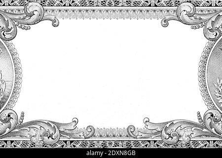 Money - U.S. dollar border or background with empty middle area Stock ...