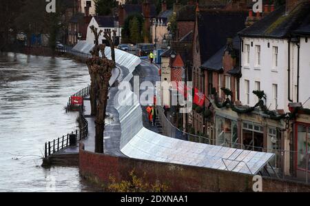 Flood defences have been installed in Ironbridge, Shropshire, ahead of ...