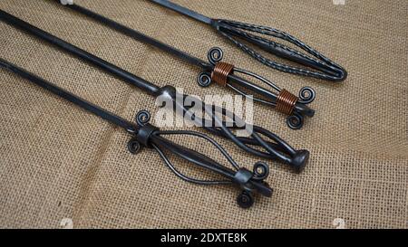 reconstructed viking norse seeress volva distaff seidr wands Stock ...