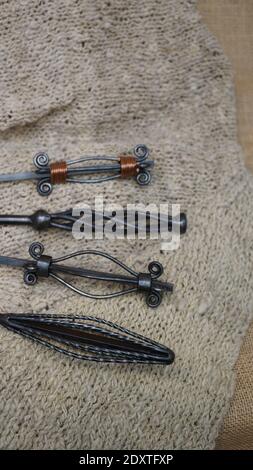 reconstructed viking norse seeress volva distaff seidr wands Stock ...