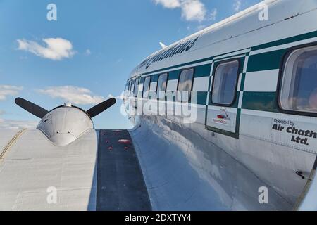Structure detail of a Douglas DC3 transport aircraft on display in the ...