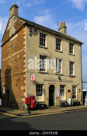 Uppingham Market Place, Rutland, in the 1950s. The image shows the ...