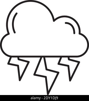 weather cloud with thunders rays vector illustration design Stock ...