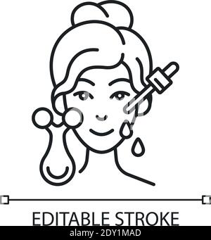 Microcurrent face massage of facial skin of woman in beautician clinic ...