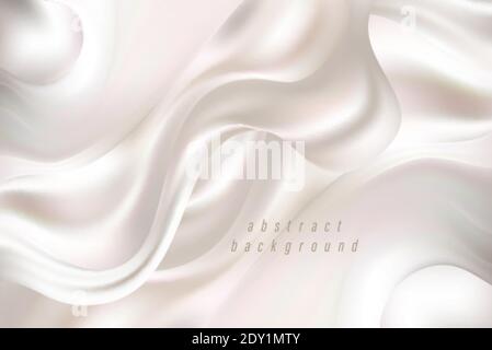 Abstract white background Vector White Satin Silky Cloth Fabric Textile Drape with Crease Wavy ...