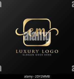 Initial EM Letter Logo Creative Typography Vector Template. Creative ...