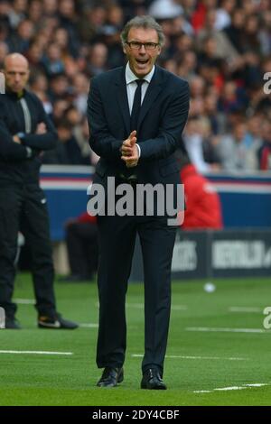 PSG's coach Laurent Blanc during the French First League soccer match ...