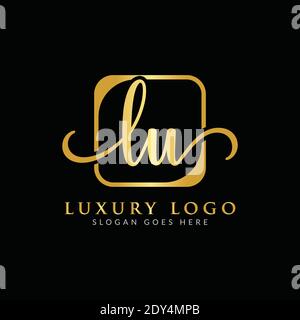 Initial LU letter Logo Design vector Template. Abstract Script Letter ...